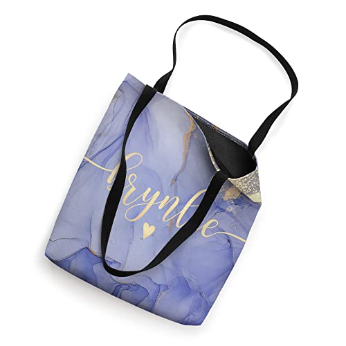 Brynlee Letter B Initial Cute Purple Personalized Tote Bag