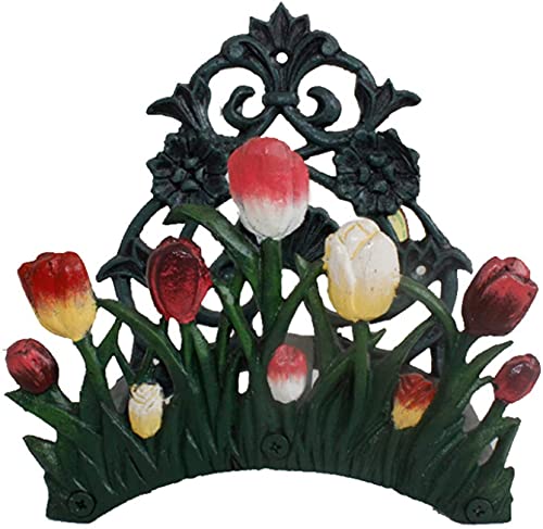 Water Pipe Rack European Style Retro Wrought Iron Tulip Water Hose Rack Reel Home Decoration for Garden Garden (Color : Painted, Size : One Size)