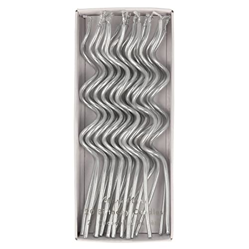 Meri Meri Silver Swirly Candles (Pack of 20)