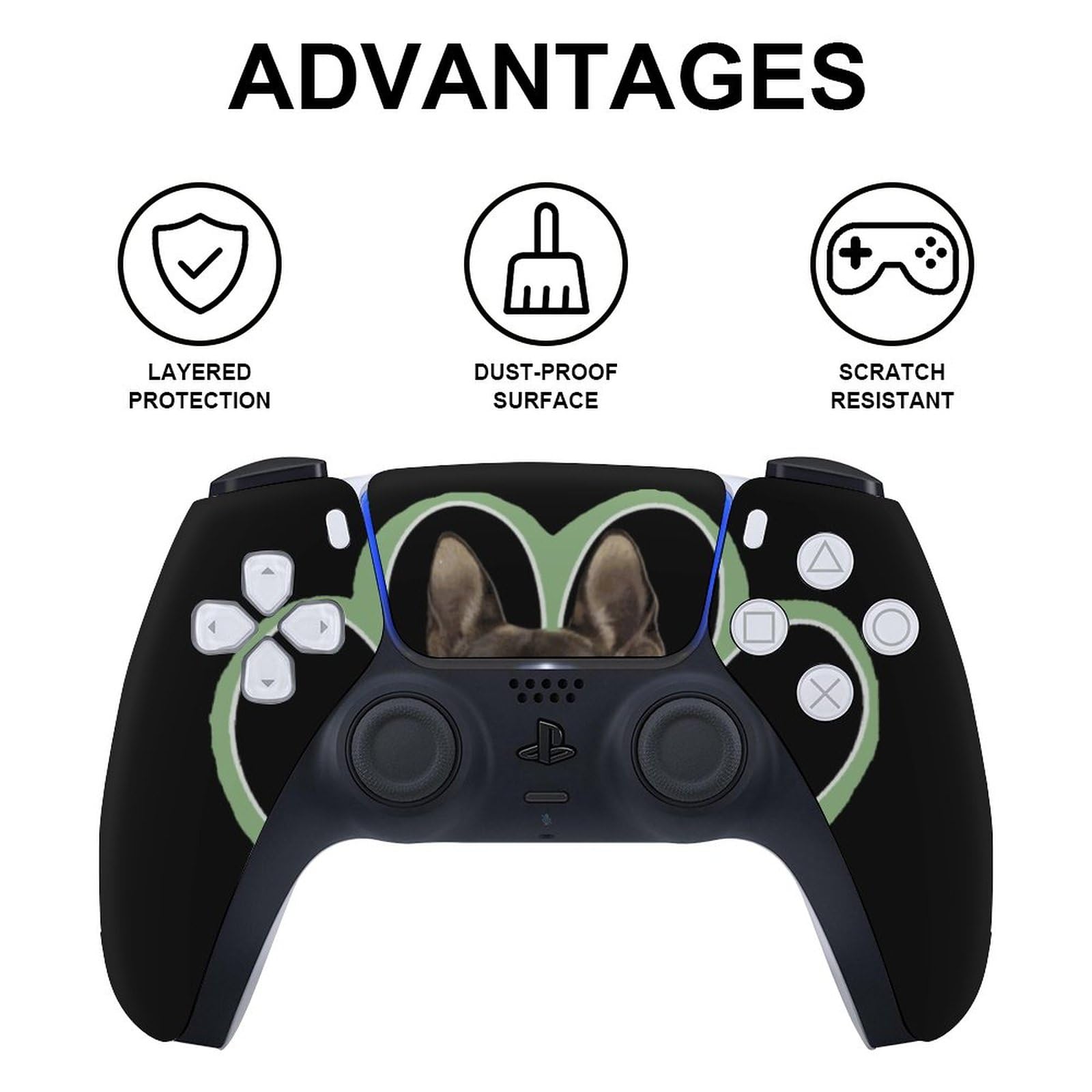 German Shepherd Dog Paw Cute Skin for P-S-5 Disc Edition Console and Controller Cover Wraps Full Print Protector Sticker