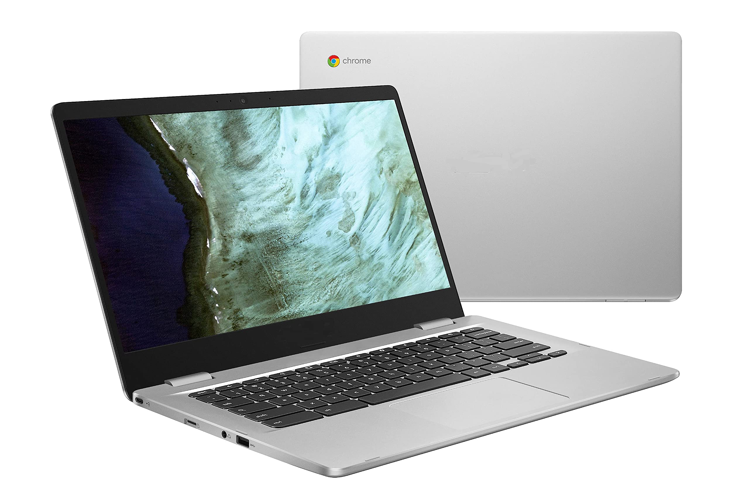 SHOXLAB New ASUS_Chrome.Book Laptop Convertible PC Computer, 14" HD, Intel Celeron N3350, 4GB RAM, 64GB eMMC, Webcam, WiFi, Bluetooth 5.0, 8h Battery Life, Chrome.OS (4GB RAM | 64GB Storage)