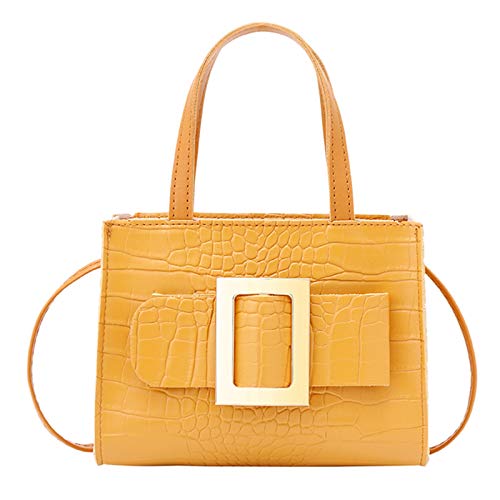 Black Large Tote Purse Hand Color Bag Fashion Bag Zipper Ladies Shoulder Bag Extra Large Leather (Yellow, One Size)