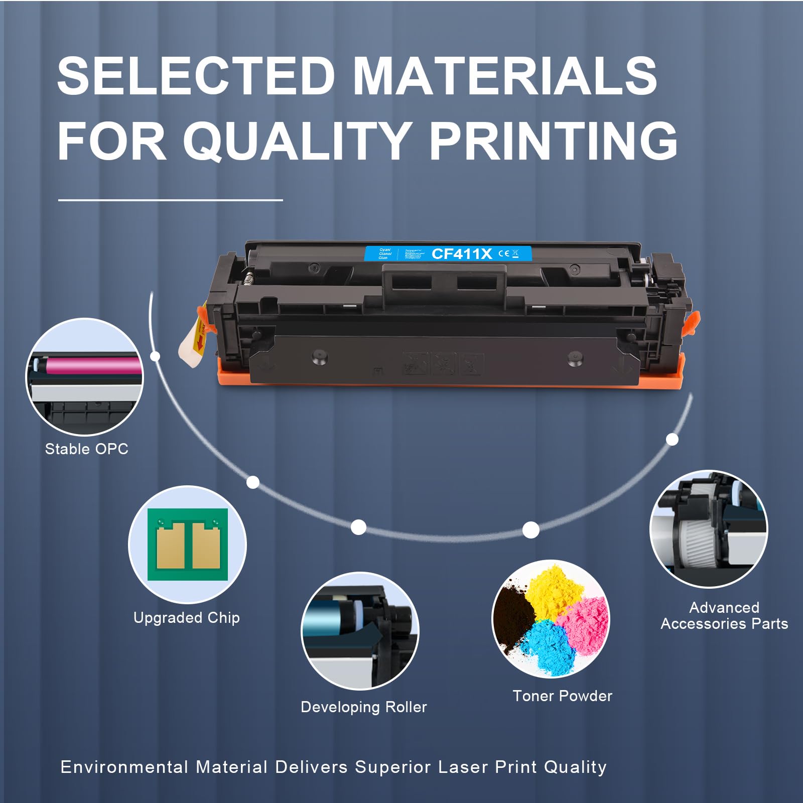 TEINO Compatible Toner Cartridge Replacement for HP 410A CF410A CF411A CF412A CF413A for Color Laserjet Pro MFP M477fnw M477fdw M477fdn Pro M452nw M452dw M452dn (Black, Cyan, Magenta, Yellow, 4 Pack)