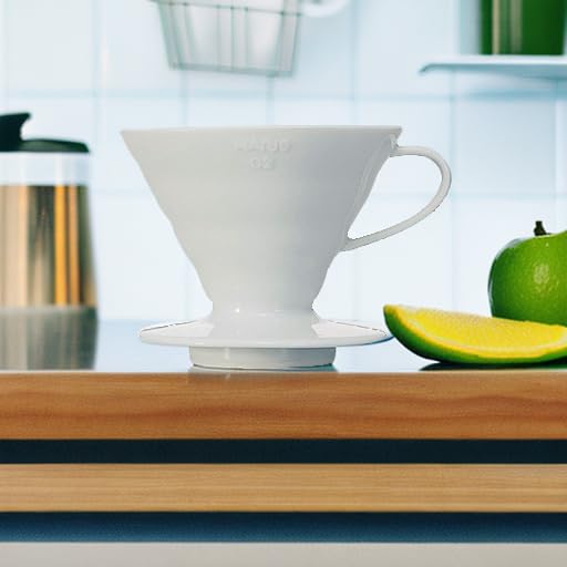 Hario V60 Ceramic Coffee Dripper Pour Over Cone Coffee Maker Size 02, White