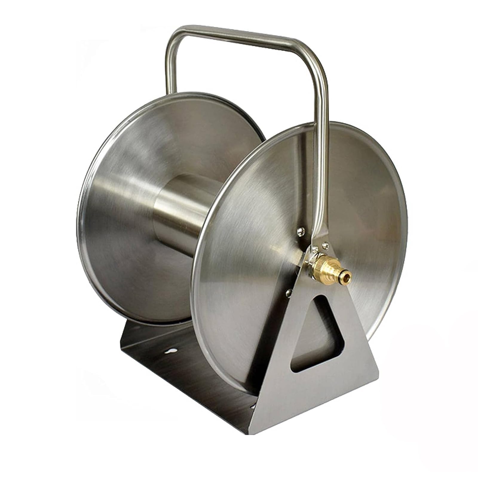 Stainless Steel Garden Hose Reel,Wall/Floor Mounted Metal Water Hose Reel, Portable Garden Hose Reel Heavy Duty Water Hose Holder & Storage Holds for Garden Outdoor Gardening