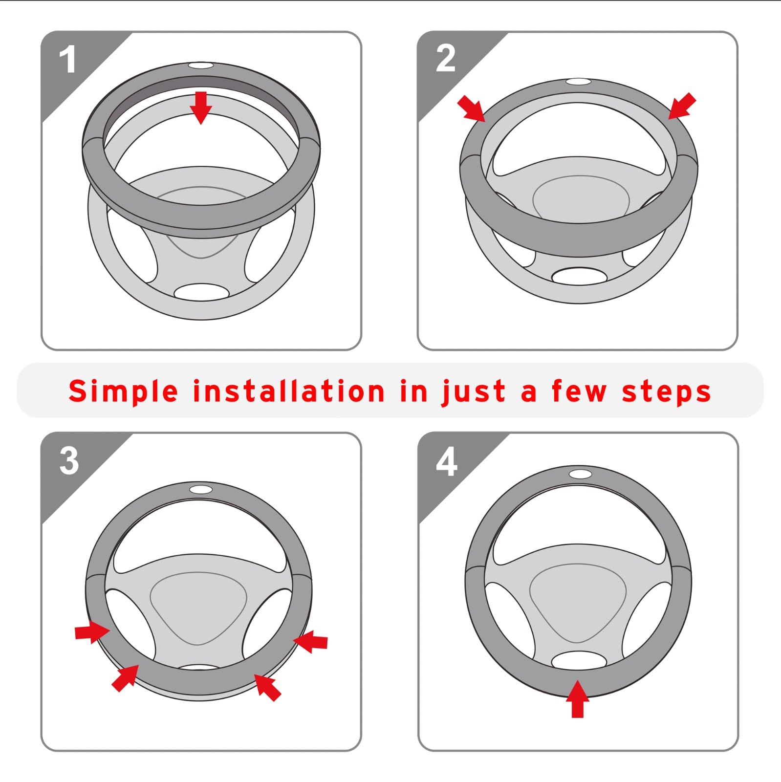 Steering Wheel Cover Replacement for Honda Civic Black Wheel Cover Car Wheel Cover Small Size 13.5-14.5 Inch Small Rudder Small Steering Wheel