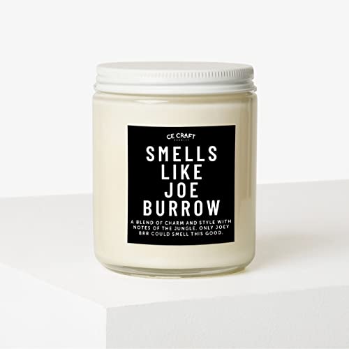 CE Craft - Smells Like Joe Burrow Candle - Football Themed Candle, Gift for Burrow Fan, Gift for Her, Celebrity Prayer Candle, Gift for Him (Bourbon Vanilla)