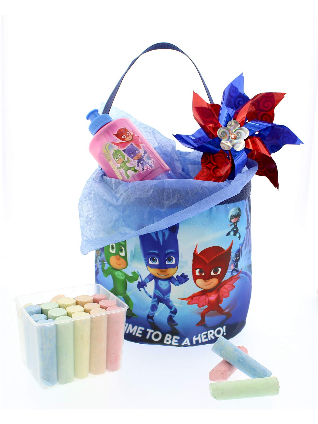 Disney PJ Masks Boys Girls Collapsible Gift Basket Bucket Gift Tote Bag (One Size, Blue)