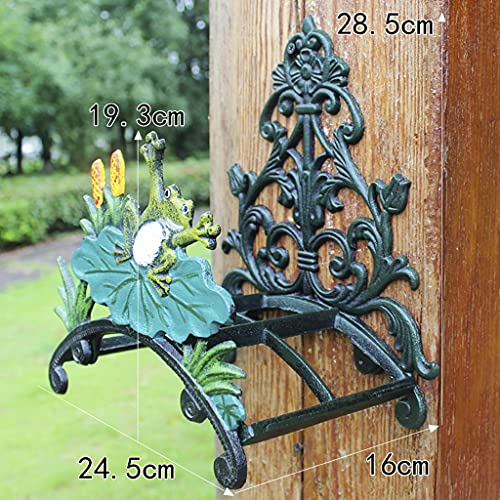 Heavy Duty Garden Hose Holder Water Hose Holder Wall Mount Garden Butler Hose Hanger Wrought Iron Craft Graceful Pattern Decorative Garden (B)