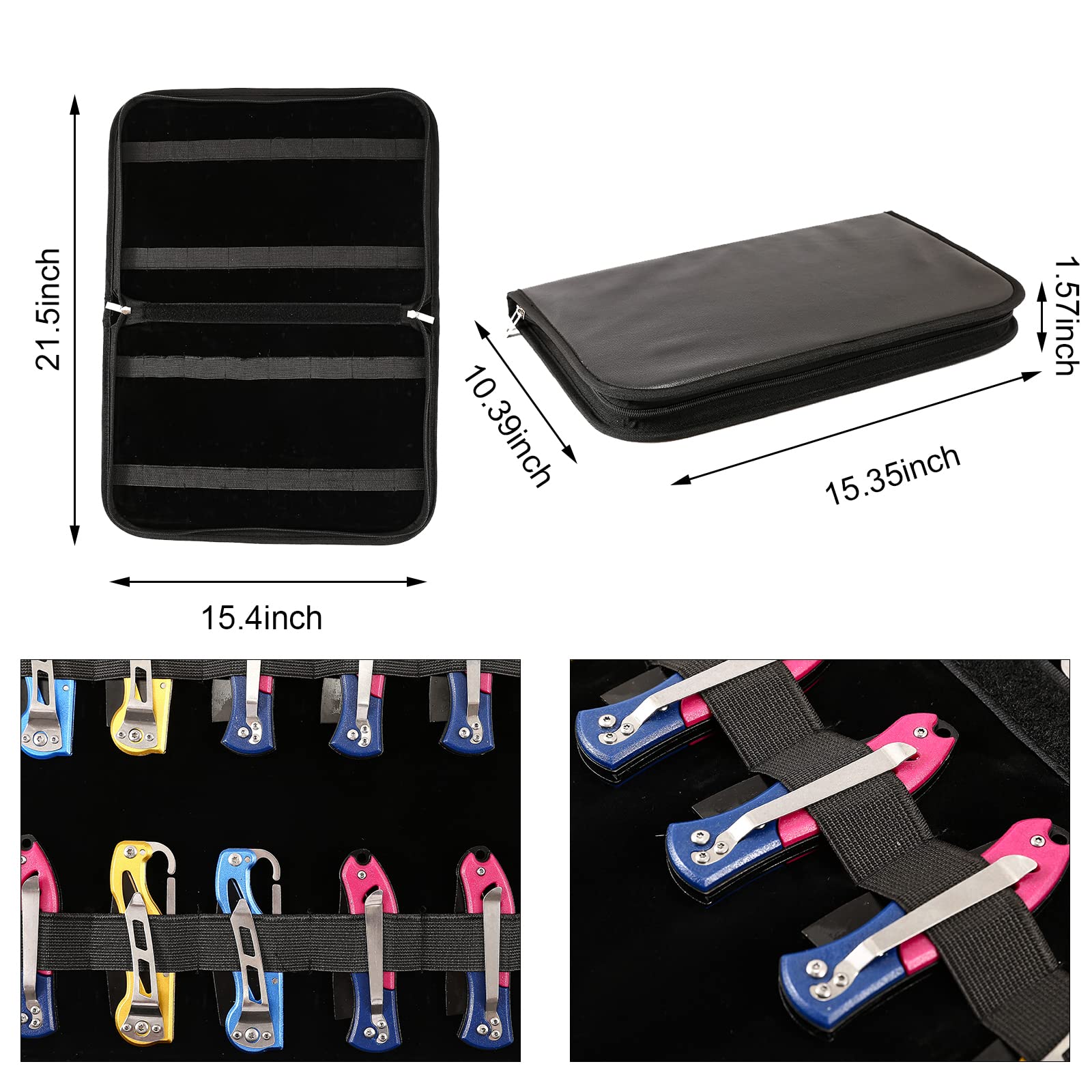 Knife Case,Knife Display Case,Knife Storage,40 Slots Butterfly Knife Display Case,Knife Organizer Folding Knife Holder,Knives Roll Collection Carrier Bag For Survival Tactical Outdoor EDC Mini Knife