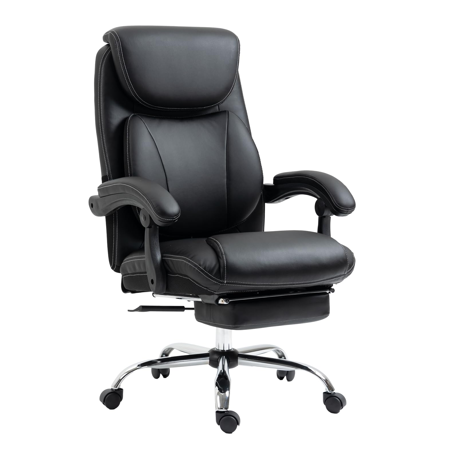 Massage Office Chair, Reclining Office Chair with Footrest, Ergonomic Office Chair with Lumbar Support, High Back Executive Office Chair, Height and Armrest Adjustable, 300lb Capacity