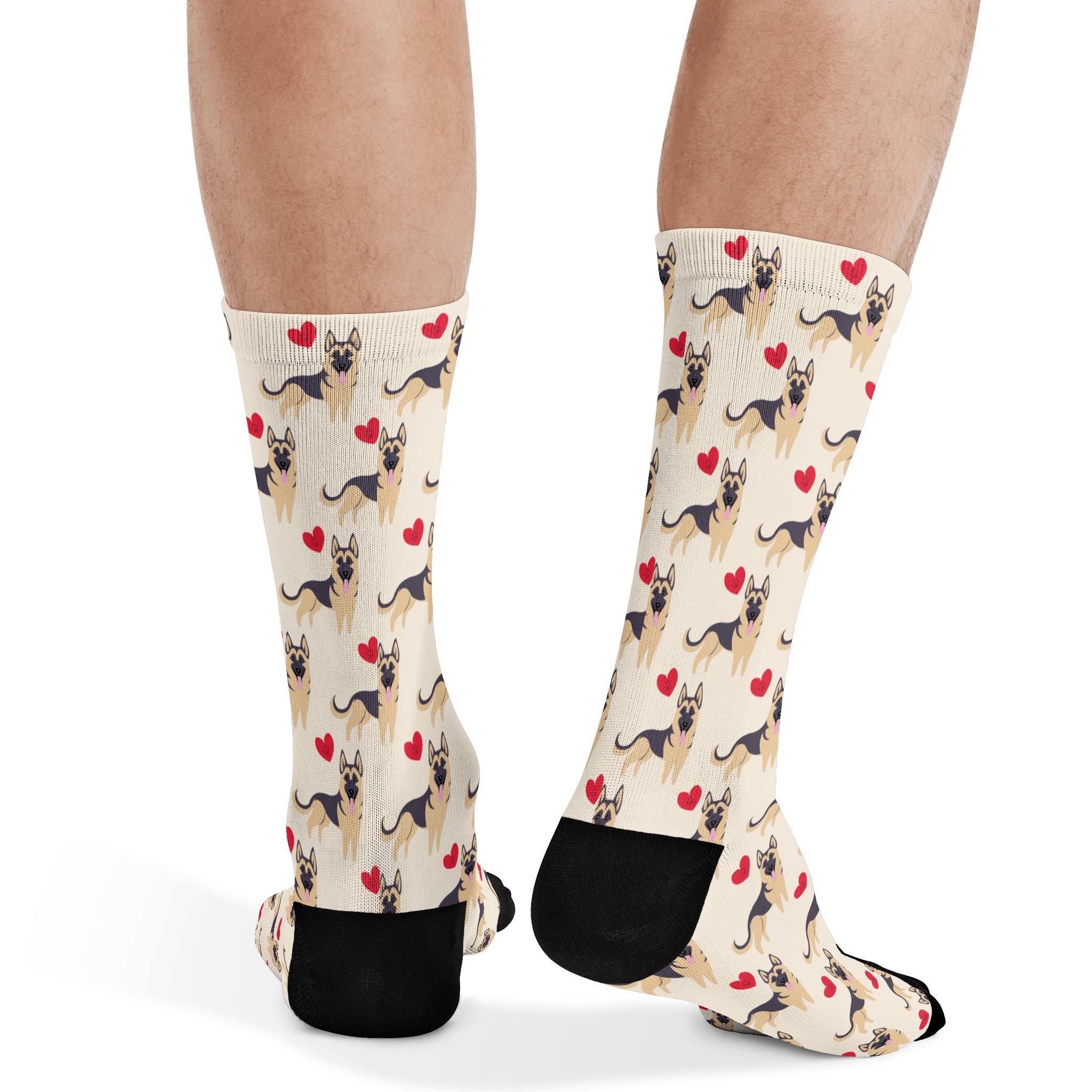 Vcmaluco German Shepherd Socks for Women Men, Novelty Mid-Calf Crazy Dog Socks Dress Socks, Gift for Dog Lovers