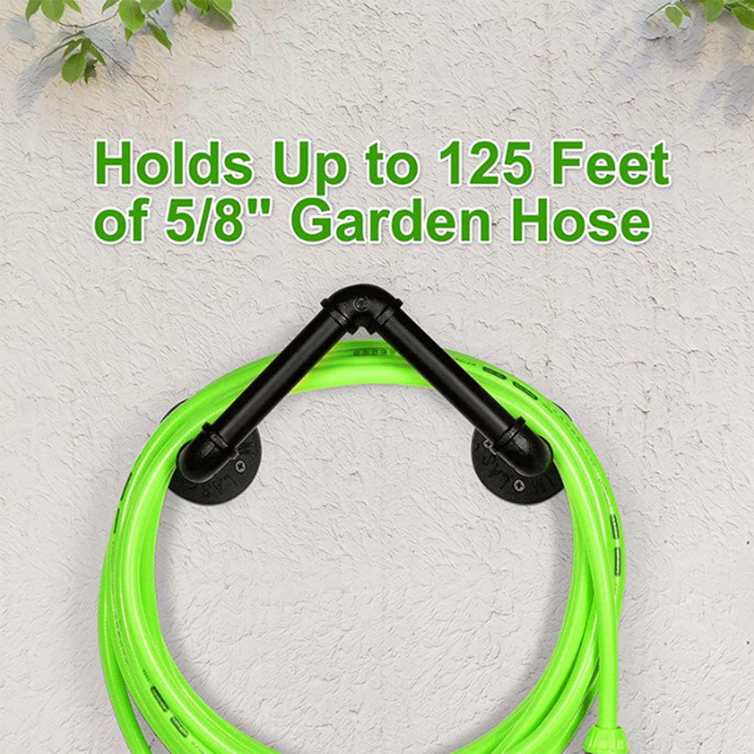 Wrought Iron Heavy-Duty Water Pipe Rack Wall-Mounted Cable Organizer Storage Shed Hose Reel Rack Easy to Use Easy to Install Hose Bracket