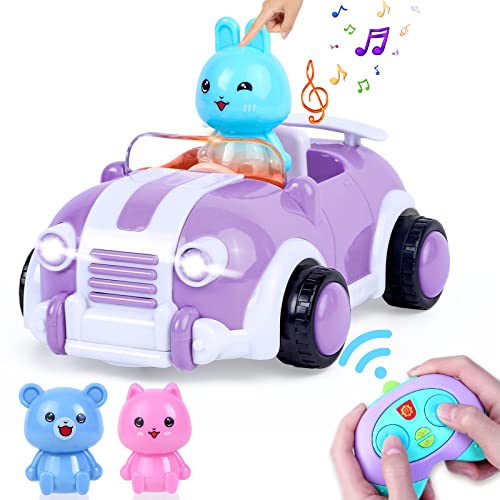 Wrystte Remote Control Car for Toddlers,Toys for 3 4 5 6 Year Old Girls,Toy Cars for Girls Age 3+,Fast My First Mini RC Cars for Kids with Light&Music Christmas Birthday Gifts for Toddler Girls Purple