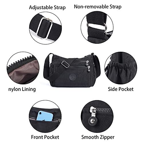 Crossbody Bags for Women Waterproof Tote Bag Casual Nylon Purse Handbag RFID Lightweight Messenger Bag