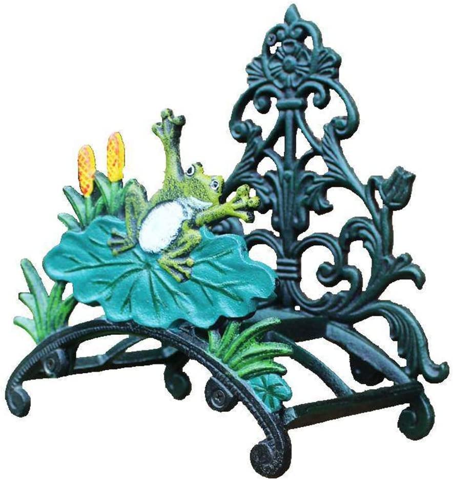 DFONCE Garden Hose Holder Metal Sturdy Decorative European Style Outdoor, Wrought Iron, 131 Foot Hose Capacity, Wall-Mounted (Size : Frog)