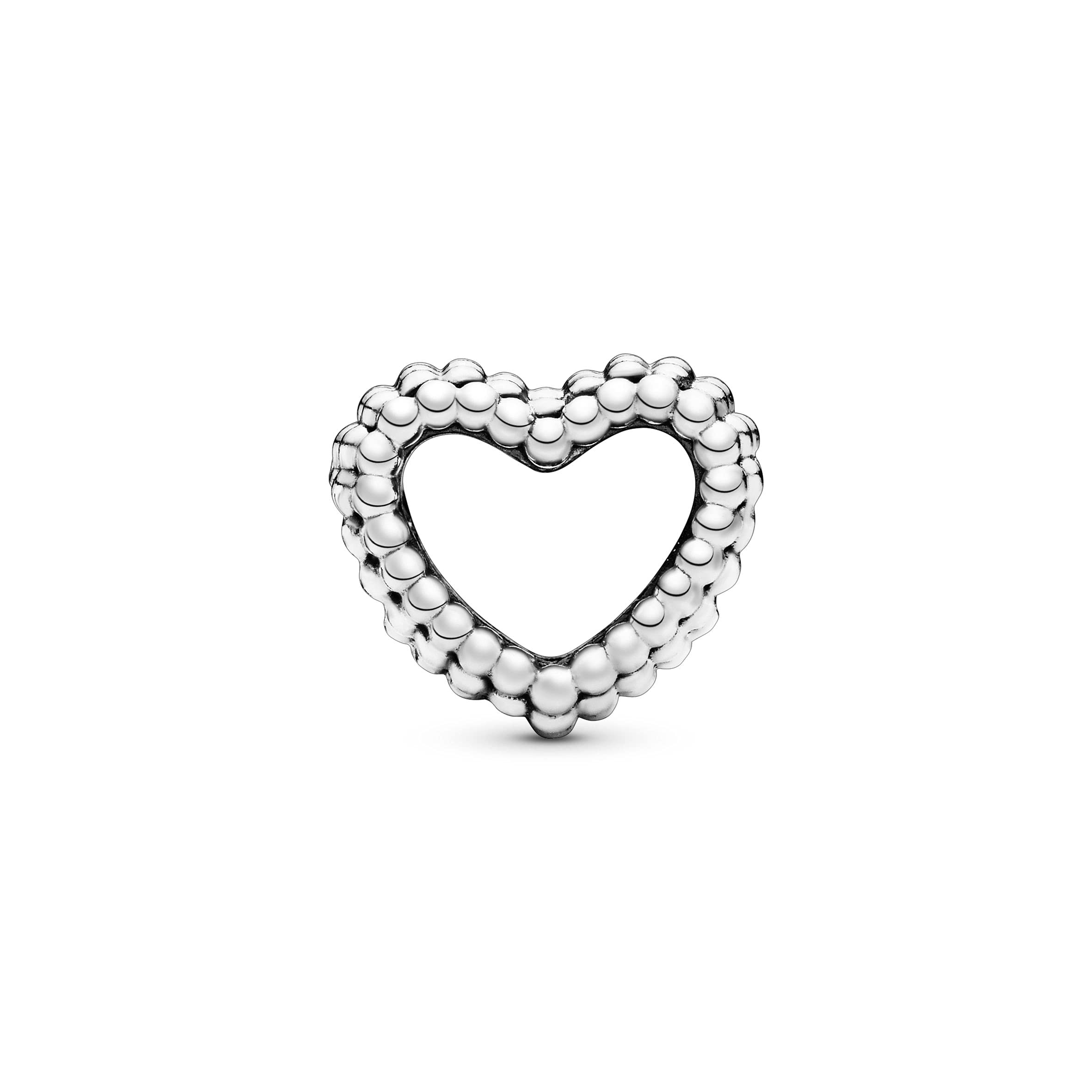 Pandora Jewelry Beaded Heart Sterling Silver Charm