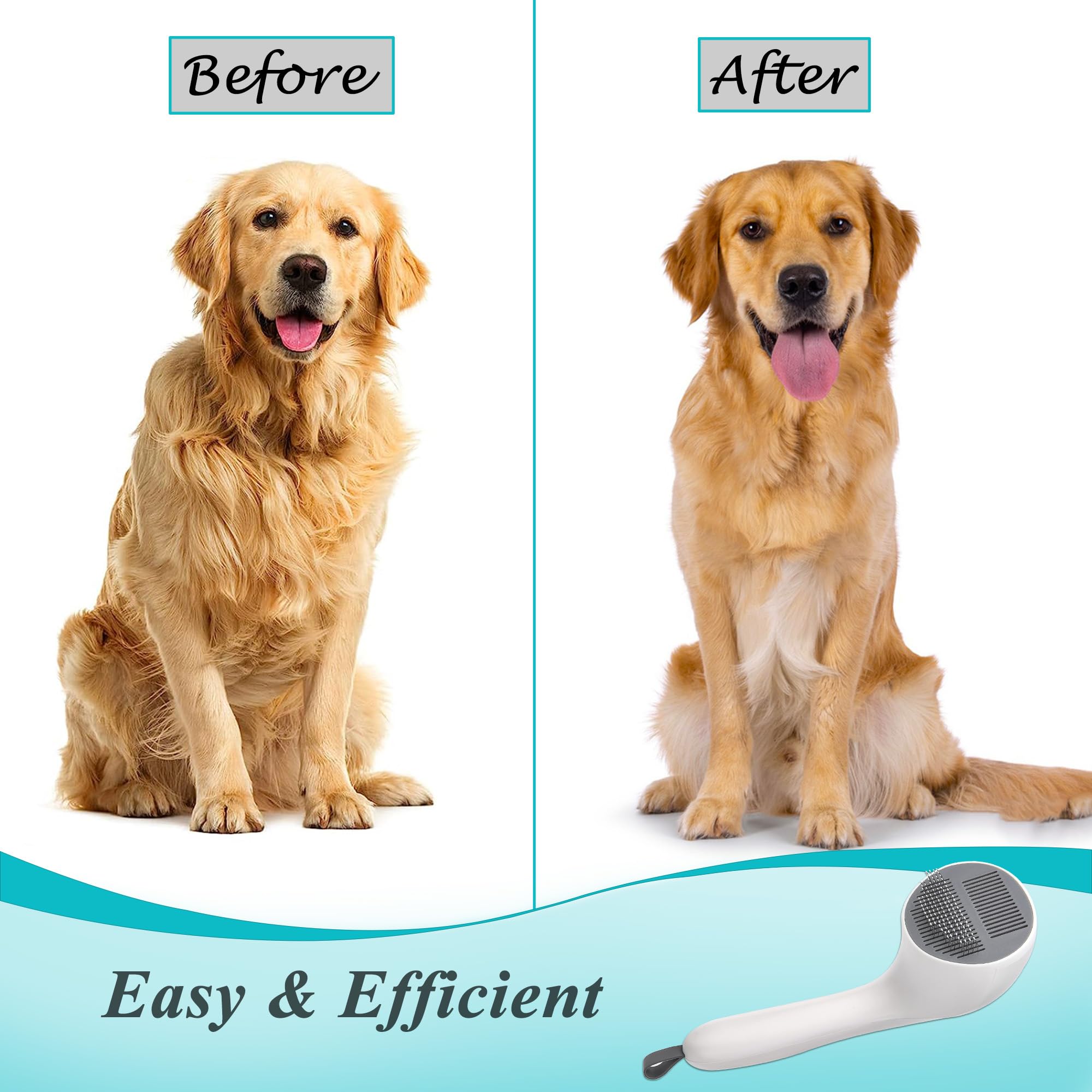 Sneatup 2-in-1 Pet Hair Deshedding Brush & Undercoat Rake Grooming Tools