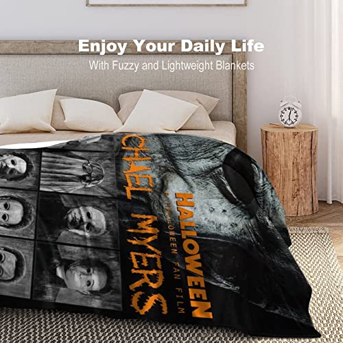 GIMCJOK Custom Michael Halloween Myers Throw Blanket, Plush Fuzzy Halloween Blankets and Throws for Sofa, Wrinkle-Resistant Air Conditioned Blanket 50"x60"