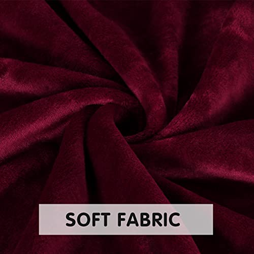 WONTEX Throw Blanket Burgundy Throw Size 50x60 inch for Couch Bed Soft Thermal Blanket for Winter All Seasons