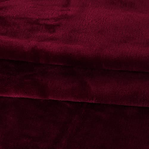 WONTEX Throw Blanket Burgundy Throw Size 50x60 inch for Couch Bed Soft Thermal Blanket for Winter All Seasons