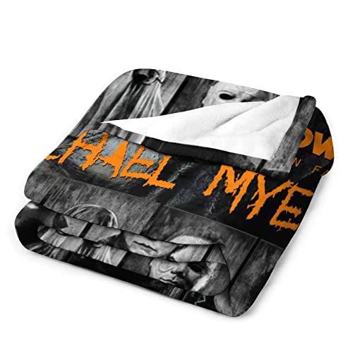 GIMCJOK Custom Michael Halloween Myers Throw Blanket, Plush Fuzzy Halloween Blankets and Throws for Sofa, Wrinkle-Resistant Air Conditioned Blanket 50"x60"