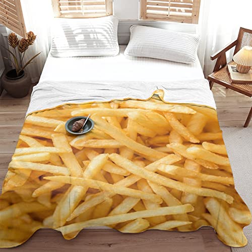 Blanket French Fries Fleece Lightweight Throws Gift for Birthday Christmas Soft Flannel Blankets for All Season Bed Sofa 40"x50"