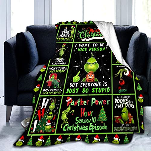 Ultra Soft Flannel Throw Blankets Christmas Party Decoration Blanket for Couch Sofa Living Room Kids Adults Gifts 60"x50"