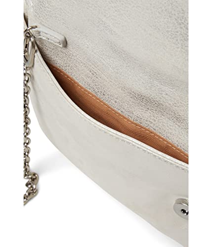 HOBO Jessa Convertible Clutch For Women - Premium Leather Construction With Zipper Flap Closure, Chic and Beautiful Clutch Silver One Size One Size