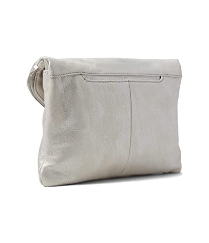 HOBO Jessa Convertible Clutch For Women - Premium Leather Construction With Zipper Flap Closure, Chic and Beautiful Clutch Silver One Size One Size