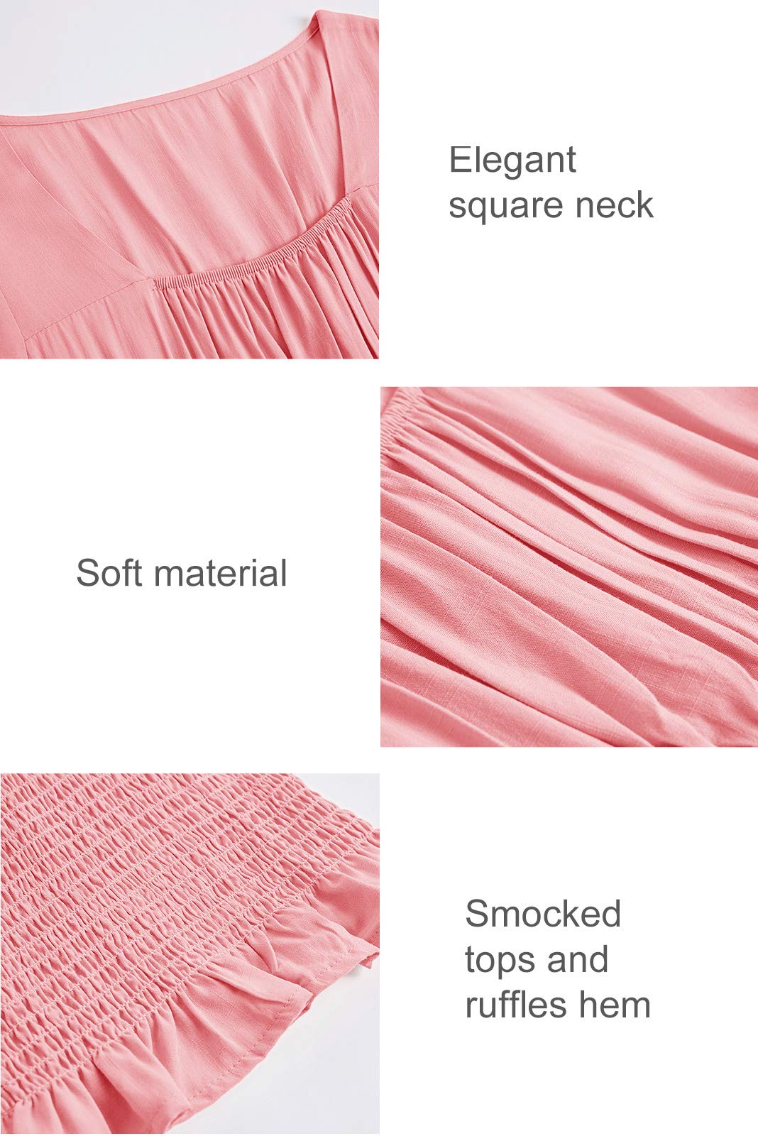 CNJFJ Women's Elegant Long Sleeve Square Neck Shirt Sexy Frill Smock Crop Top Blouses