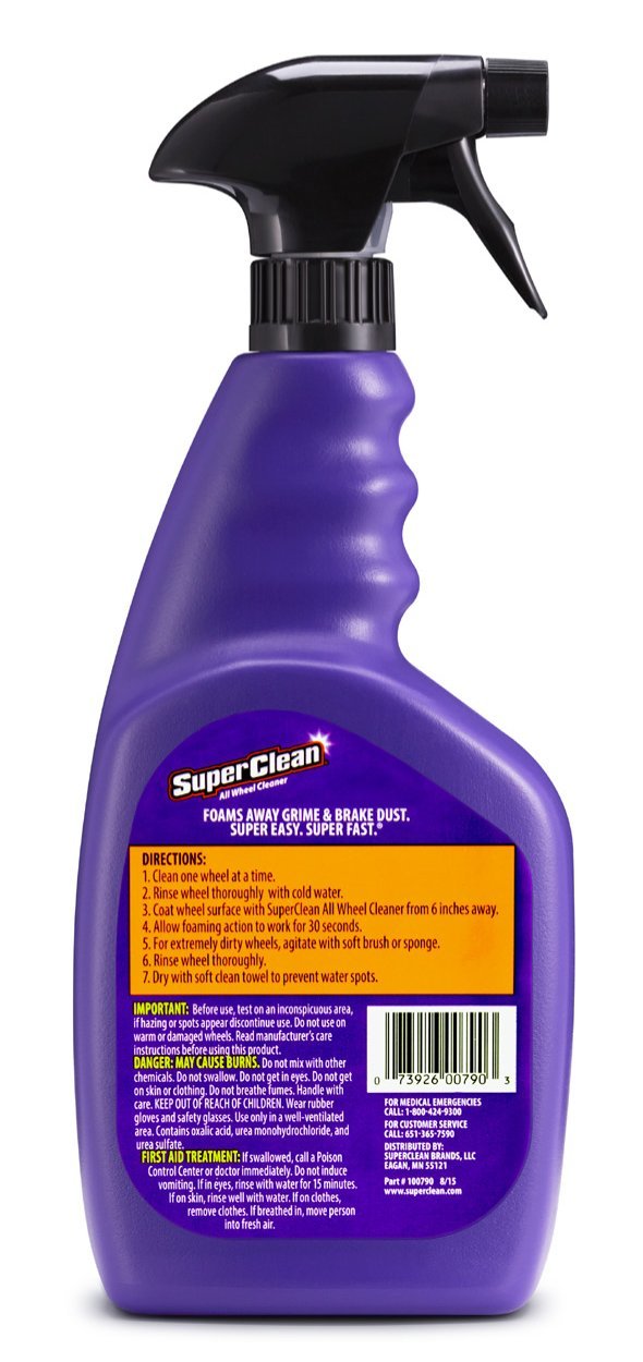 SuperClean Foaming All Wheel Cleaner Safe for All Wheels and Rims Brake Dust Cleaner Grime Eliminator