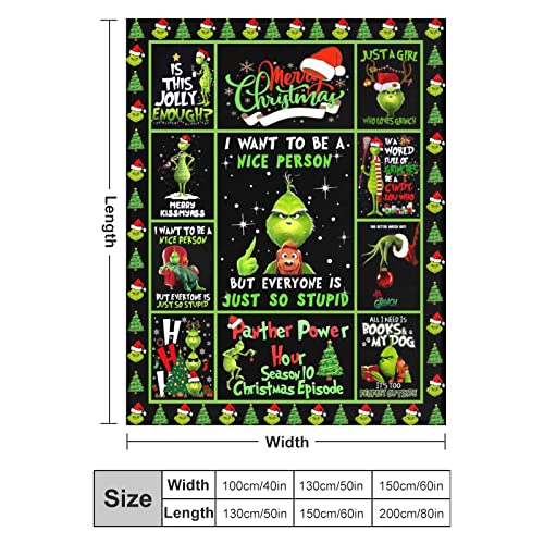 Ultra Soft Flannel Throw Blankets Christmas Party Decoration Blanket for Couch Sofa Living Room Kids Adults Gifts 60"x50"