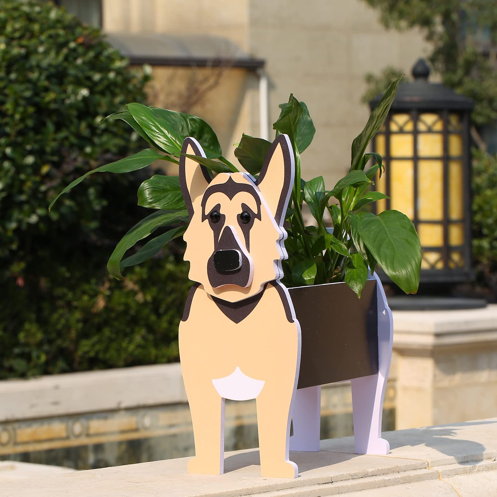 Gochoi German Shepherd Gifts,German Shepherd Dog Planter Plant Pot,Cute Dog Flower Pots for Outdoor Garden Decoration,Birthday Gifts for Women,Office Home Decor Small German Shepherd