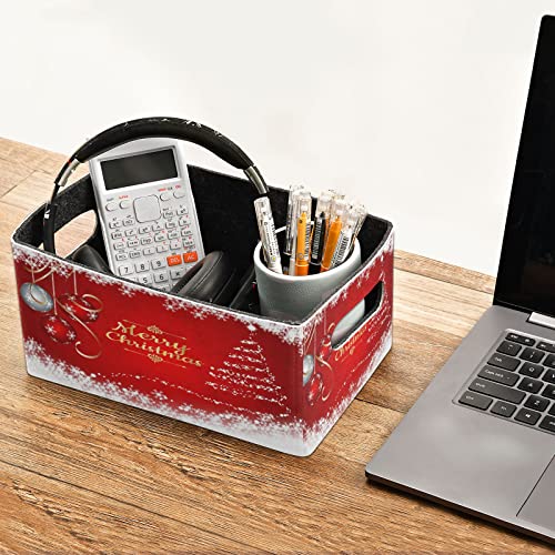 Snowflake Ball Christmas Winter Storage Baskets Storage Bins Baskets Boxes for Shelves Collapsible Storage Organizer for Bedroom Living Room Office Home Clothes Toys 2 Pack