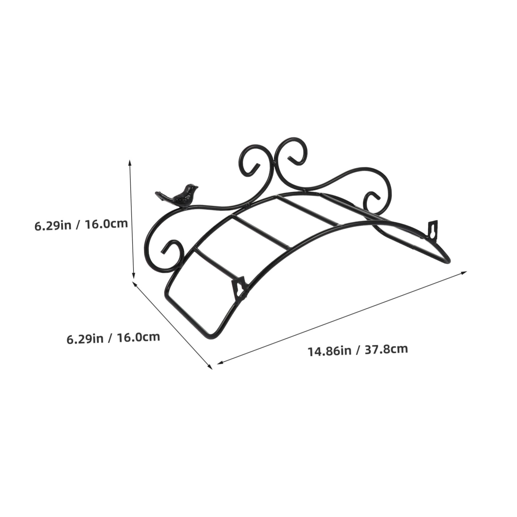 DOITOOL Hose Wrought Iron Frame Hose Wall Mount Hose Storage Rack Hose Holder Hanger Garden Hose Holder Garden Hose Support Hose Bracket Decorative Hose Holder Hose Hanger Wall Mount Shelf