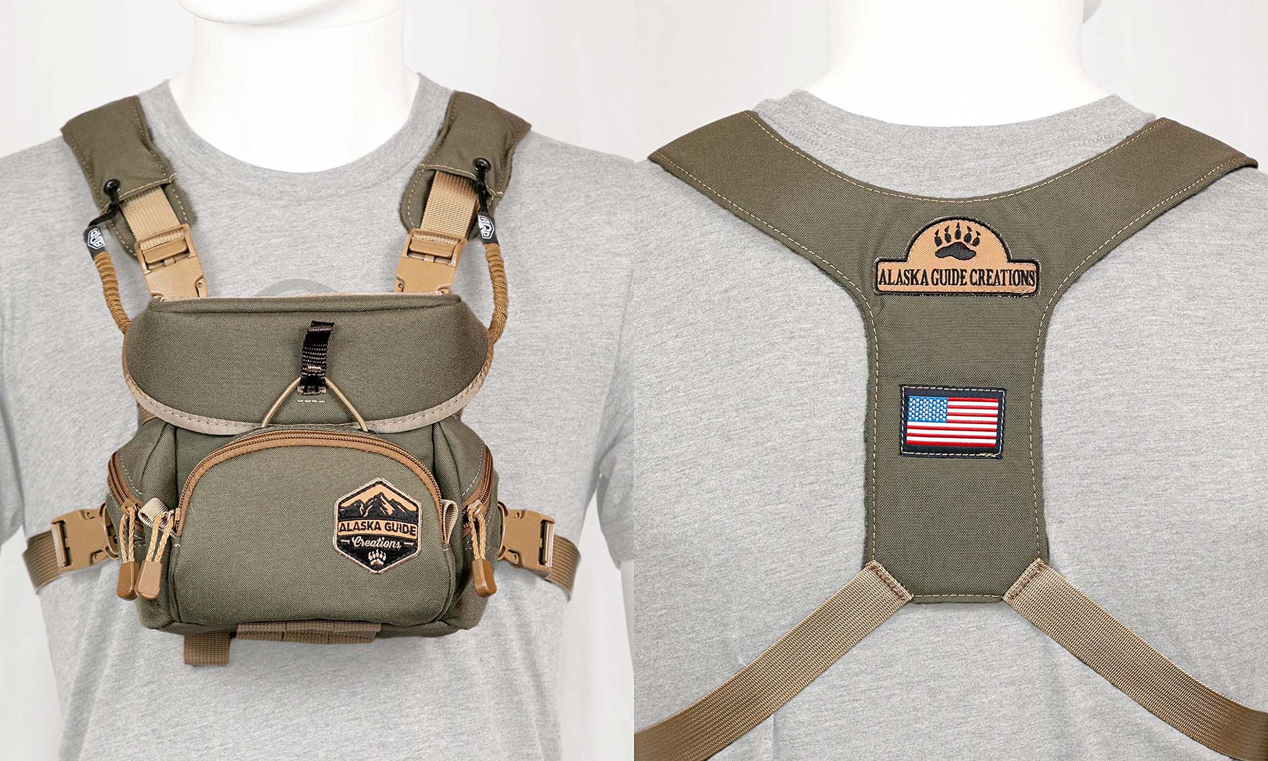 Alaska Classic HBS Bino Pack | Camo Binocular Harness Vest | Hunting Binoculars and Rangefinder Pouch (Mossy Oak Break-Up Country)