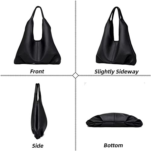 EDIWER Soft Leather Shoulder Bag for Girls Large Capacity Satchel Designer Hobo Bag Handbag Casual Top Handle Bag for Work