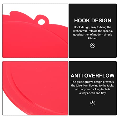Angoily Deli Cheese 2pcs Plastic Cutting Board Mats Chopping Boards Strawberry Shape Fruit Vegetables Cutting Board Non Slip Cheese Bread Pizza Serving Tray for Home Kitchen Red Veggie Tray