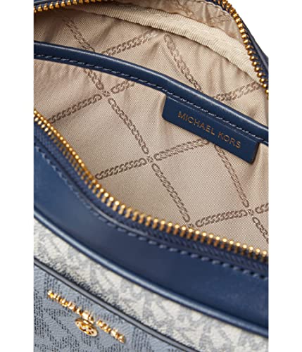 Michael Kors Jet Set Charm Large East/West Camera Crossbody Navy/White/Pale Blue One Size