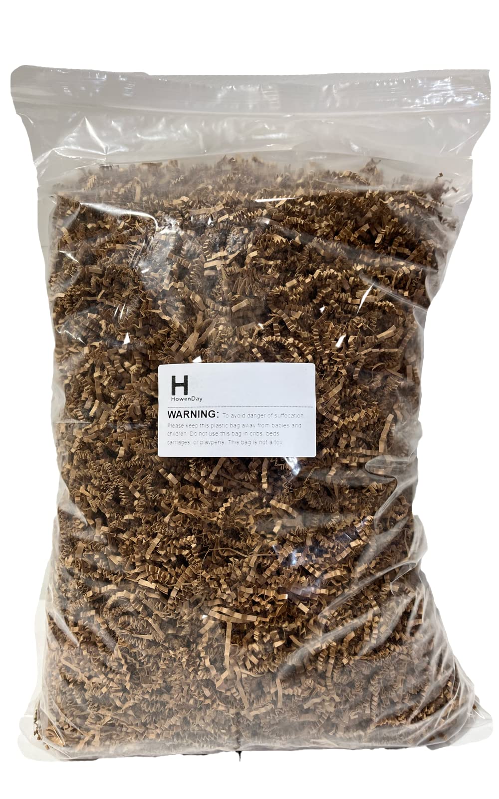 HowenDay Crinkle Cut Paper Shred Filler - Kraft (2 pounds) for Gift Wrapping, Packing & Filling Gift Baskets