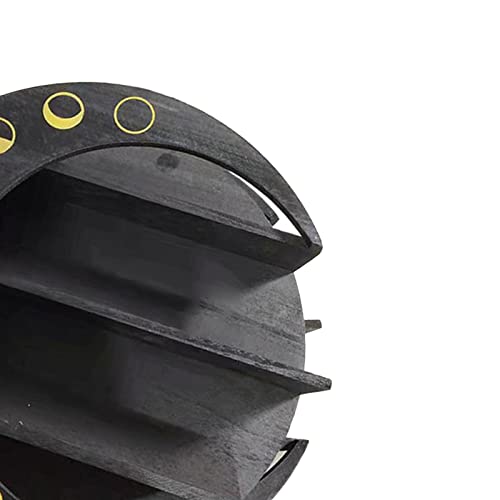 KLKCMS Moon Hanging Shelf Wall Mounted Storage Floating Shelves for Bedroom Plants , Black