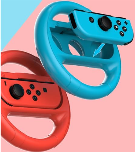 Racing Wheel Controllers Holder for Nintendo Switch Grips for Nintendo Switch JoyCon Wheel Accessory Pair Steering Wheel Controller steering wheel for switch OLED (black)