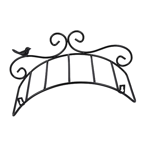 JEWEDECO Hose Wrought Iron Frame Garden Hose Hanging Hook Hose Holder Decorative Garden Hose Storage Outdoor Hose Garden Hose Reels for Outside Water Hose Hanger Wall Water Pipe Bracket