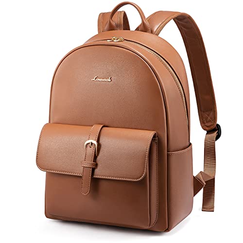LOVEVOOK Leather Backpack Purse for Women, Casual Backpack for Girls, Cute PU Satchel School Backpack, Water Resistant Travel Backpack, Fashion Bookbag Purse