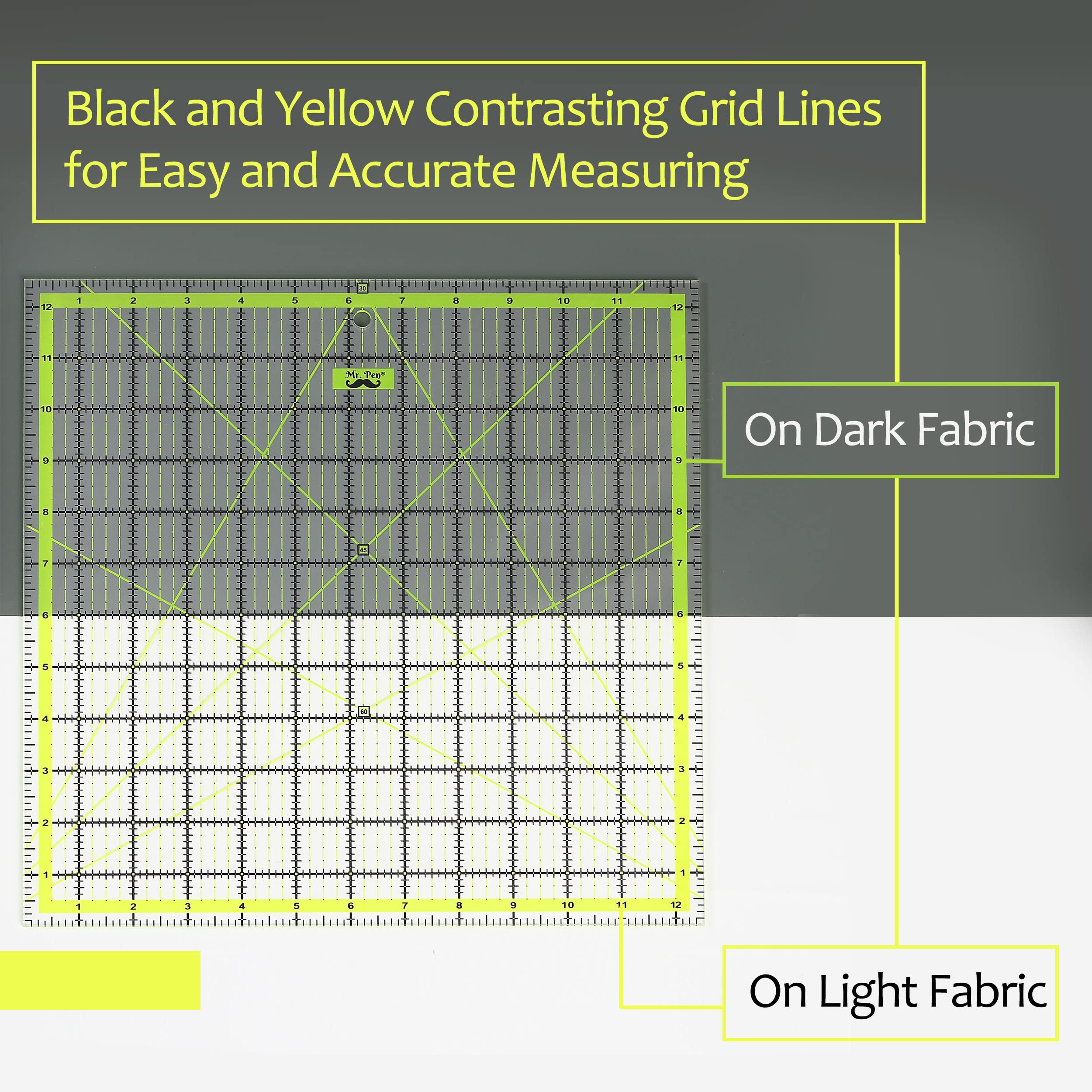 Mr. Pen- Quilting Ruler Set, 4 Pcs, Sizes (4.5"X4.5")-(6"X6)-(9.5"X9.5")-(12.5"X12.5"), Quilting Squares, Quilt Ruler, Rulers for Quilting and Sewing, Clear Quilting Ruler, Quilt Rulers, Acrylic Ruler
