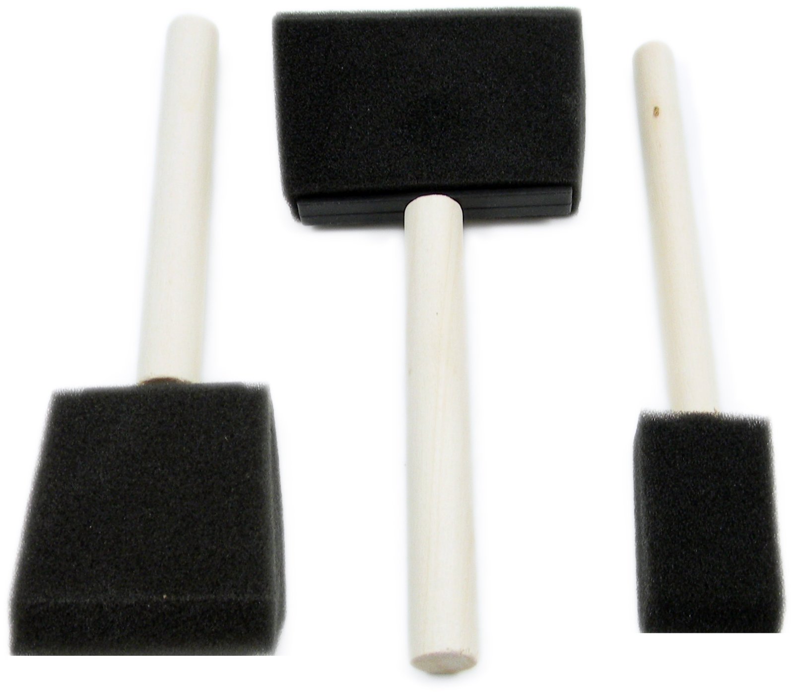 ROYAL BRUSH RFOMW-3P Foam Brush, 3-Pack Darkassorted, 1", 2" & 3"