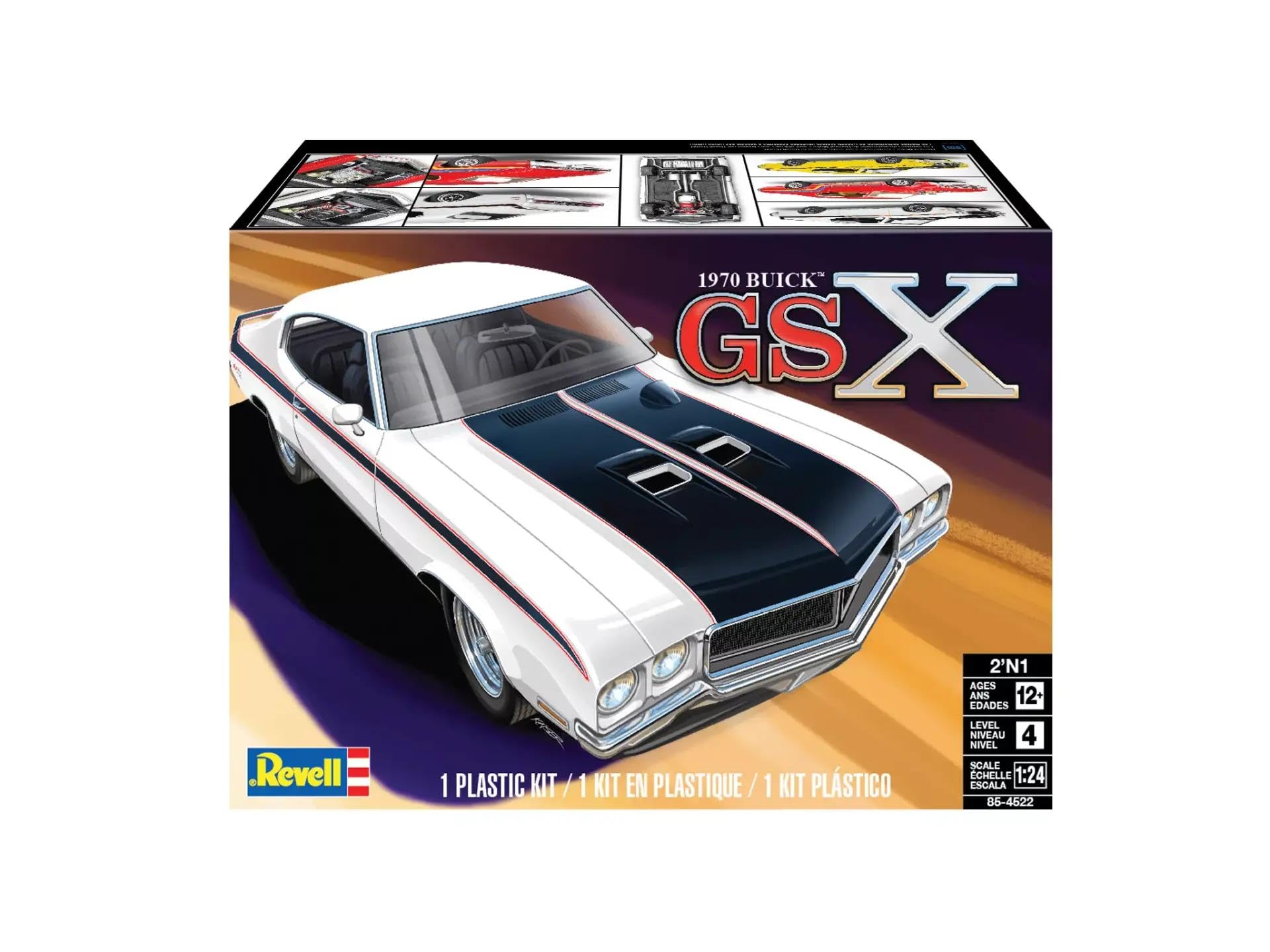 Revell 85-4522 1970 Buick GSX 2N1 Model Car Kit 1:24 Scale 106-Piece Skill Level 4 Plastic Model Building Kit