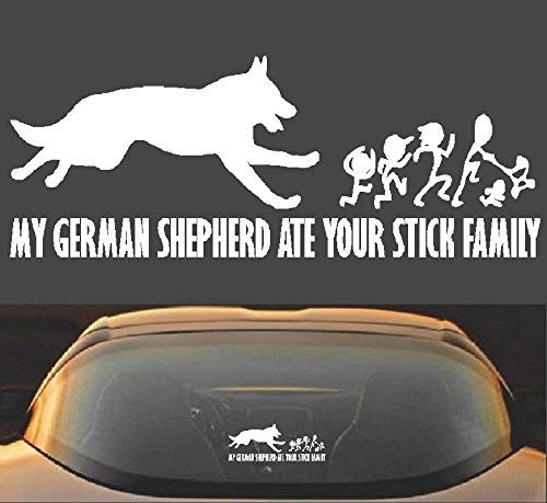 9" My German Shepherd ATE Your Stick Family Funny 7 Year Vinyl Decal Sticker