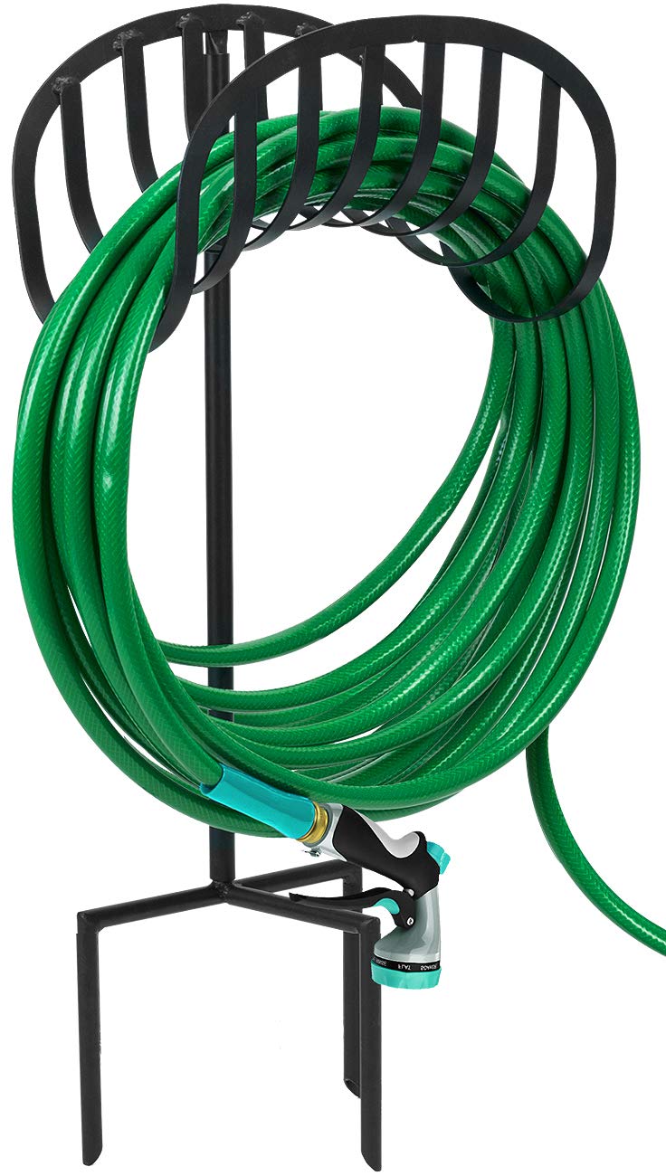 Sorbus Manger Garden Water Hose Storage, Great for Garden, Lawn, Yard, Decorative Stand with Ground Stakes, Holds 125-Feet of 5/8-Inch Hose
